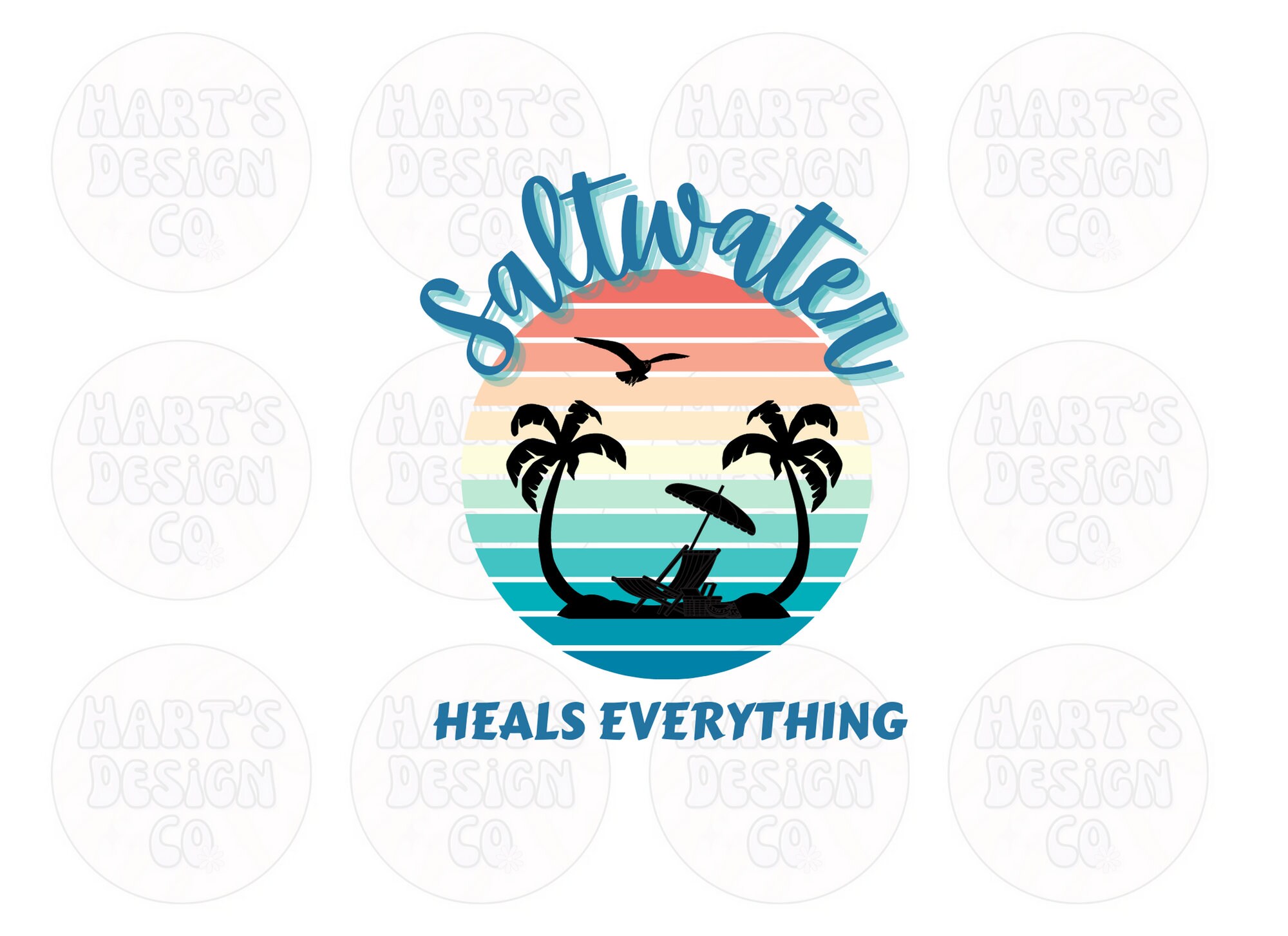 Salt Water Heals Everything PNG File, Sublimation Design, Digital ...