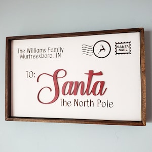 Personalized Santa Letter Sign | Family Name Christmas Sign ...