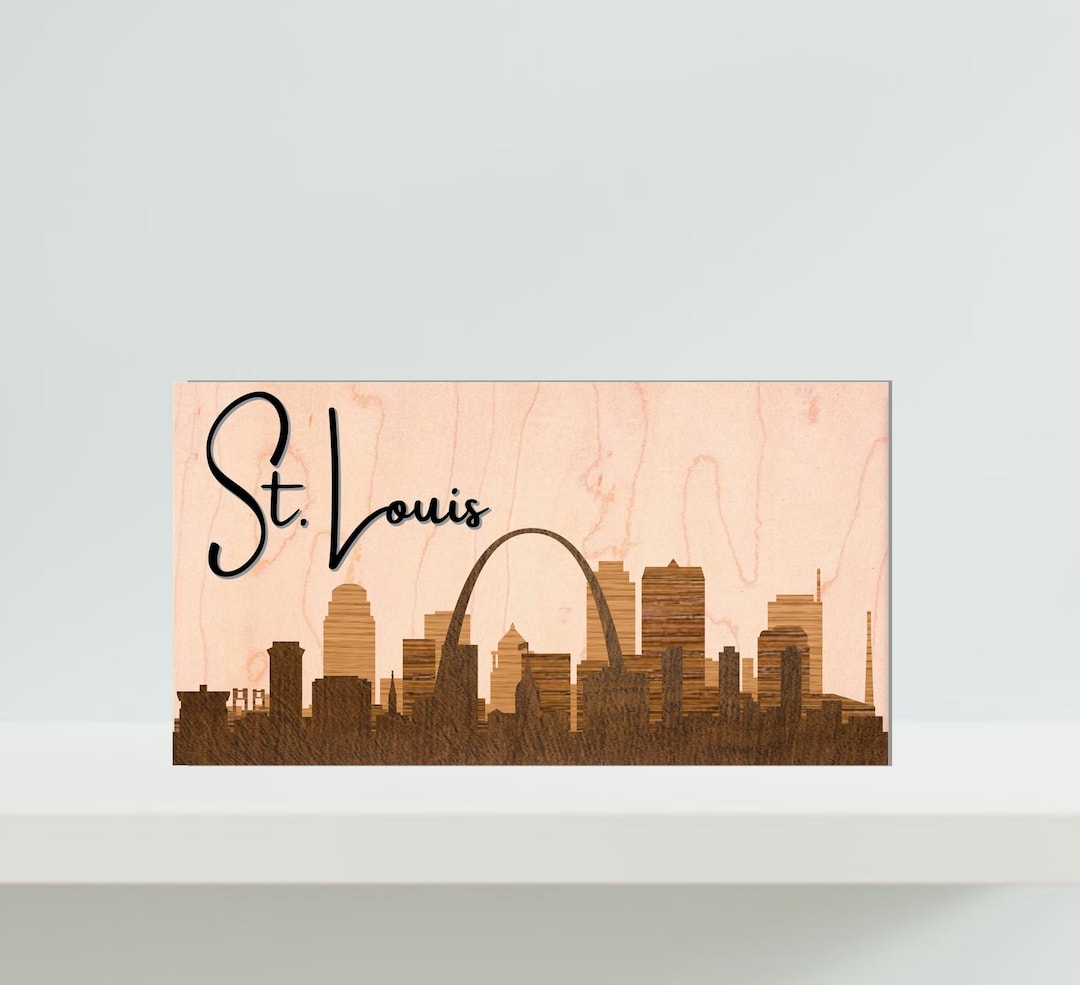 Layered St. Louis Skyline | St. Louis Wall Art | Wood St. Louis Skyline ...