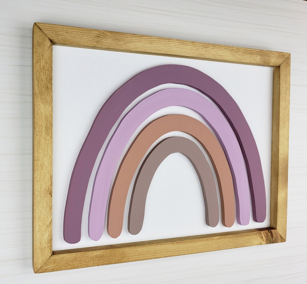 Neutral Boho Rainbow Sign, Nursery Wall Decor, Nursery Art, Boho ...