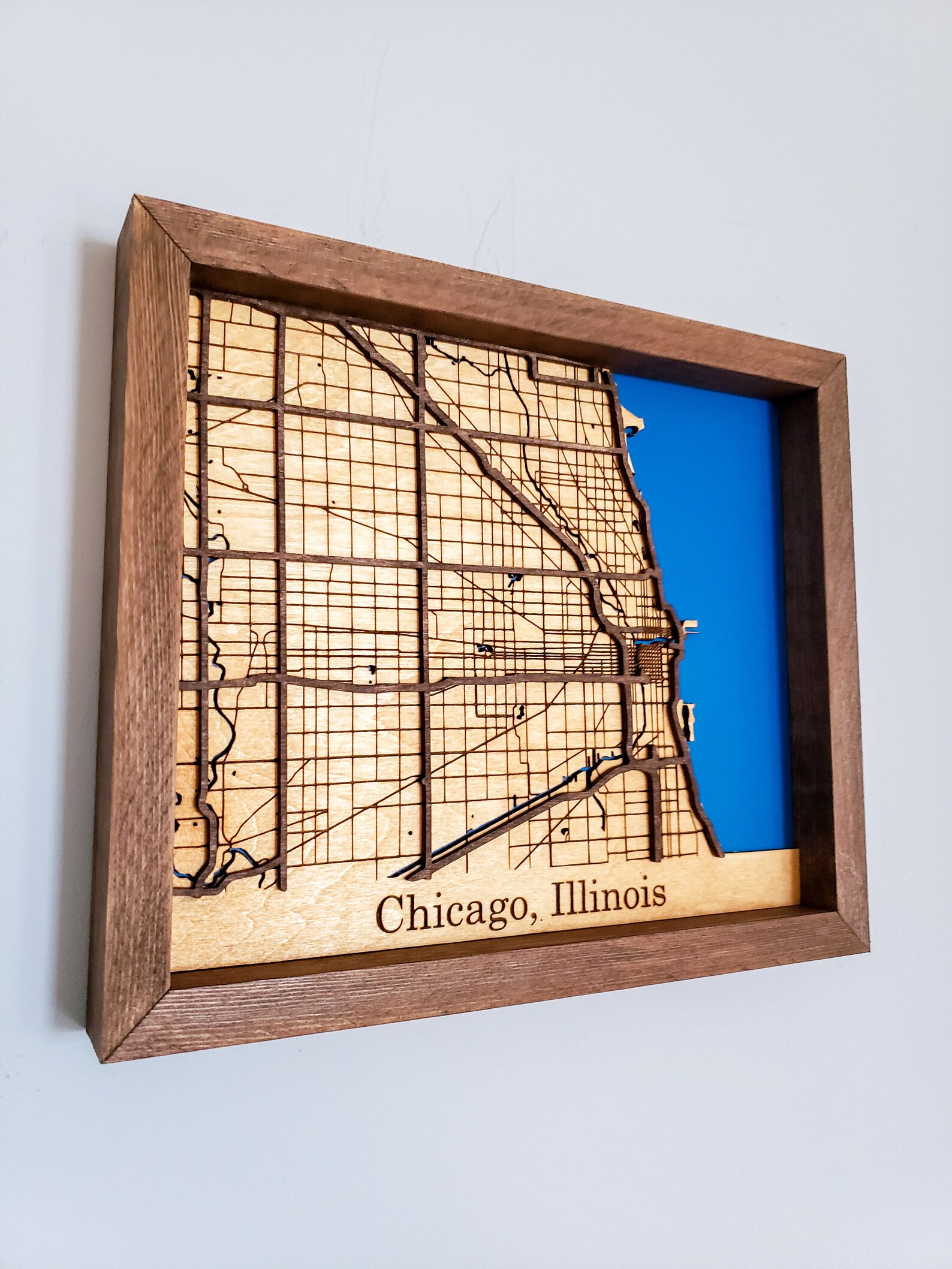 Custom City Wood Map Chicago Map Wood City Map 3D Map - Etsy