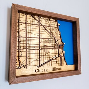 Custom City Wood Map | Chicago Map | Wood City Map | 3D Map | Office ...
