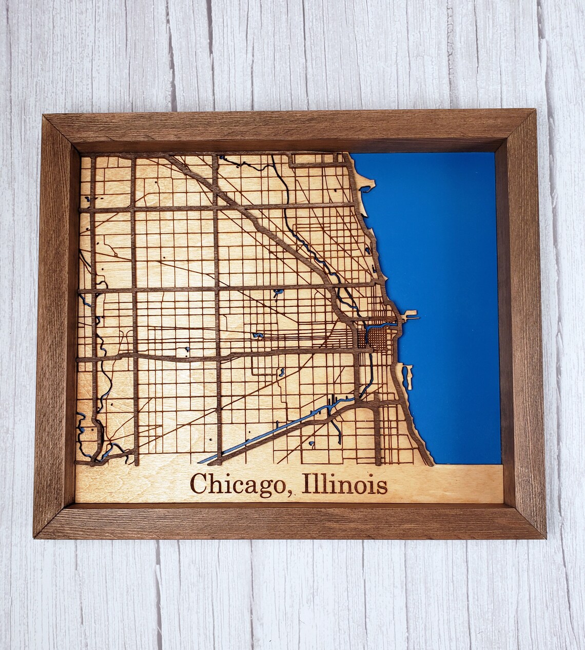 Custom City Wood Map Chicago Map Wood City Map 3D Map | Etsy