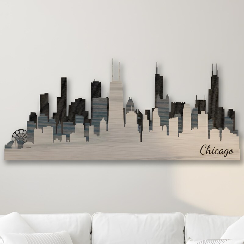 Chicago Skyline Wall Art - Etsy