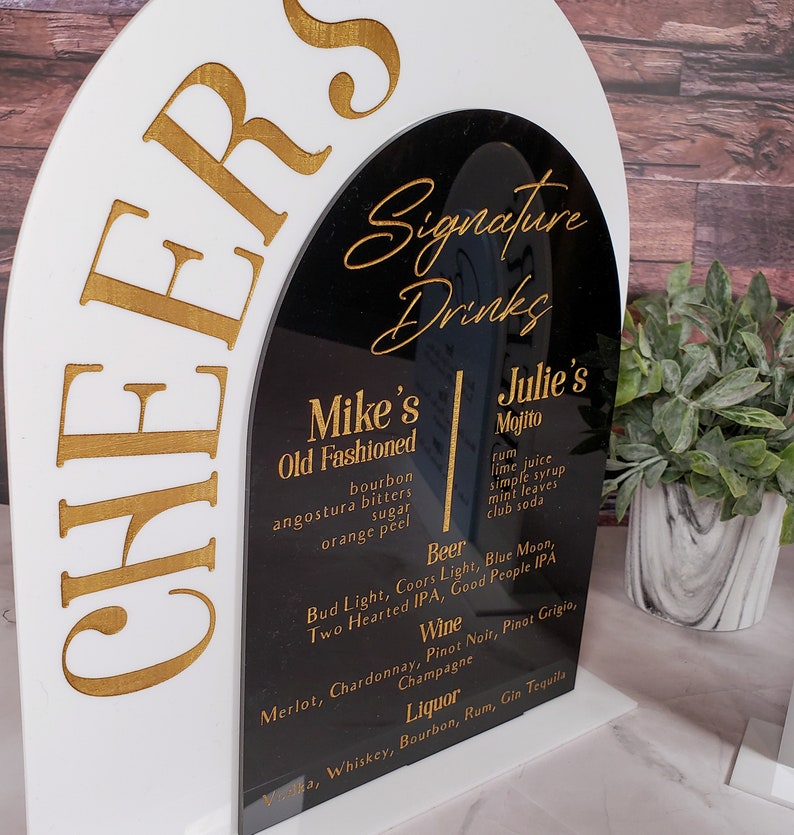 Bar Menu Wedding Bar Sign Party Bar Sign Drink Menu - Etsy