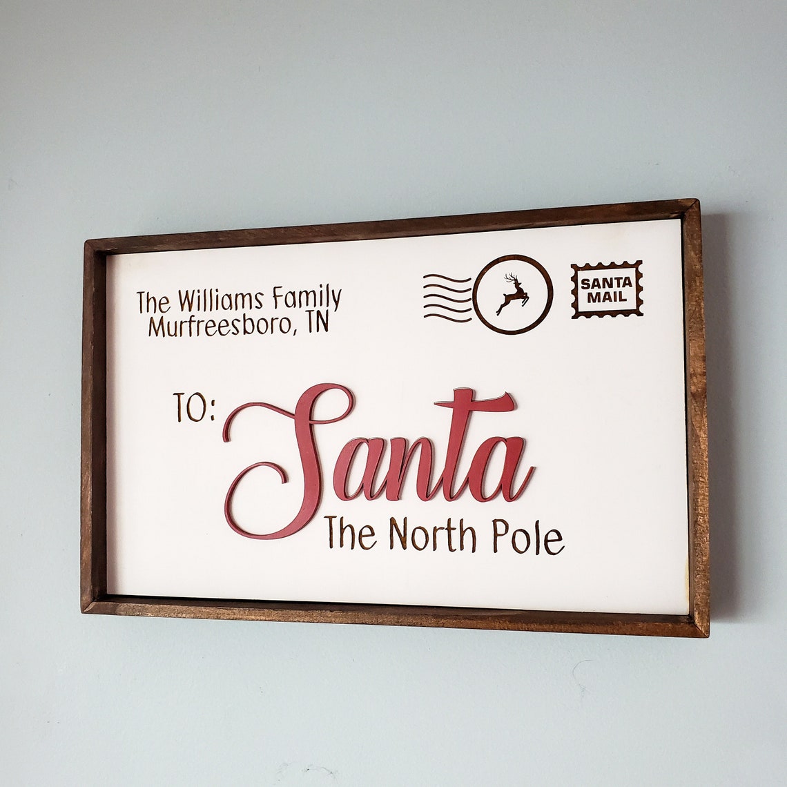 Personalized Santa Letter Sign Family Name Christmas Sign - Etsy
