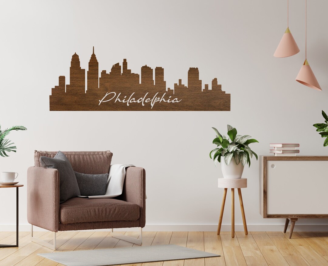 Philadelphia Skyline | Philadelphia Eagles Wall Art | Wood Philly ...
