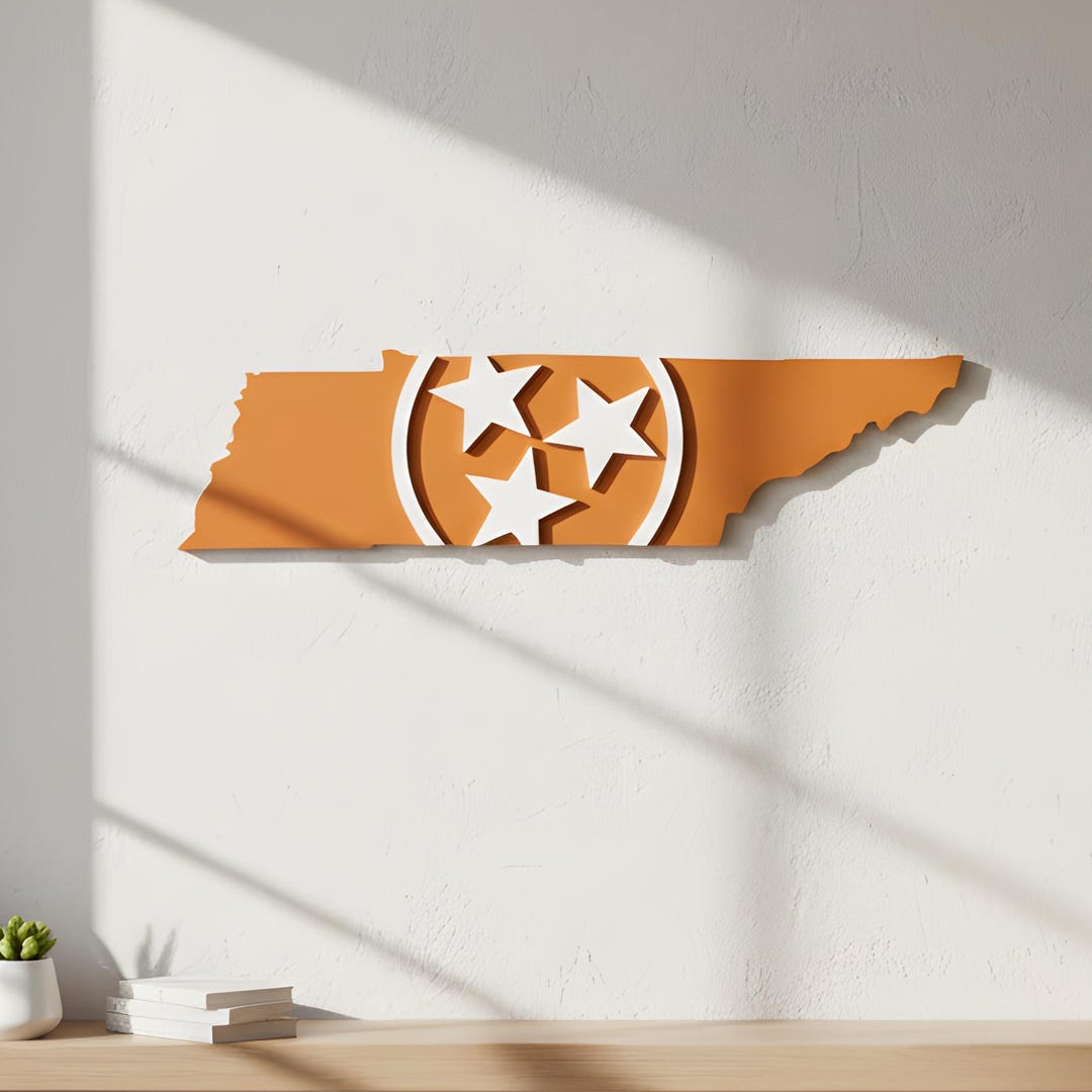 Tennessee Vols Sign: Orange Tristar State Art - Etsy