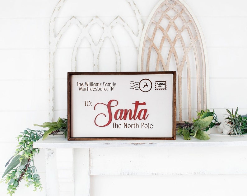 Personalized Santa Letter Sign Family Name Christmas Sign - Etsy
