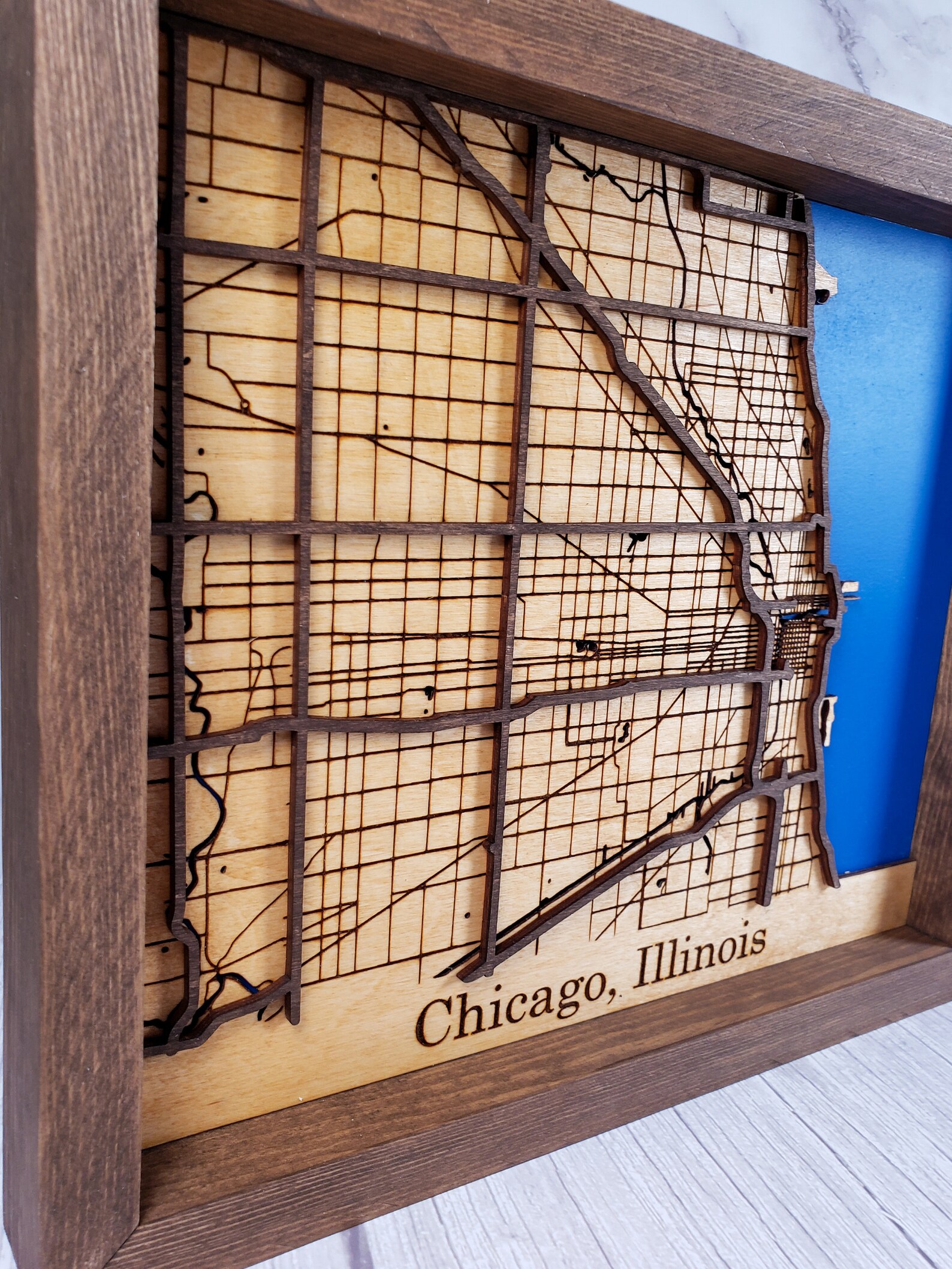Custom City Wood Map Chicago Map Wood City Map 3D Map - Etsy