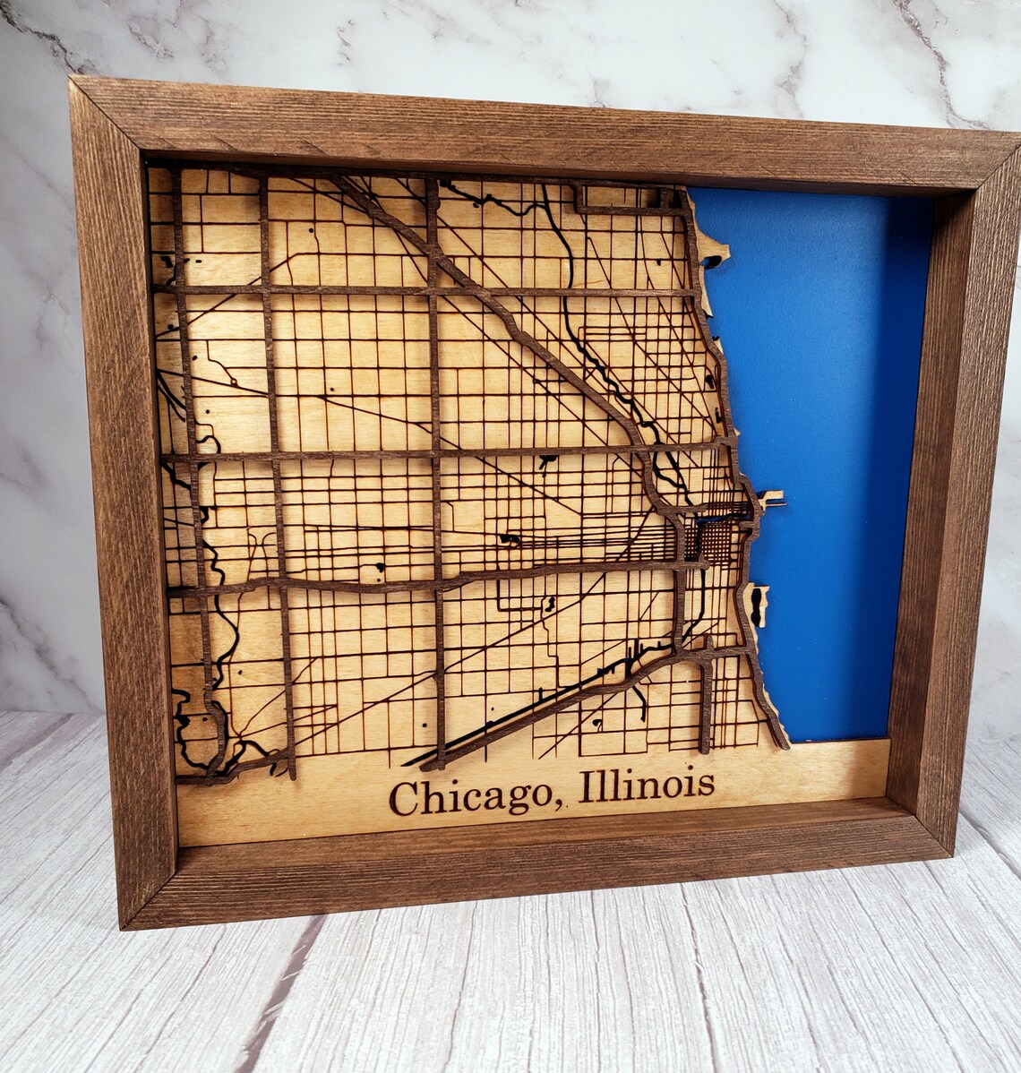 Custom City Wood Map Chicago Map Wood City Map 3D Map | Etsy