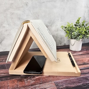 Nightstand Book Holder Solid Walnut, Maple, or Stained Pine | Bookmark ...