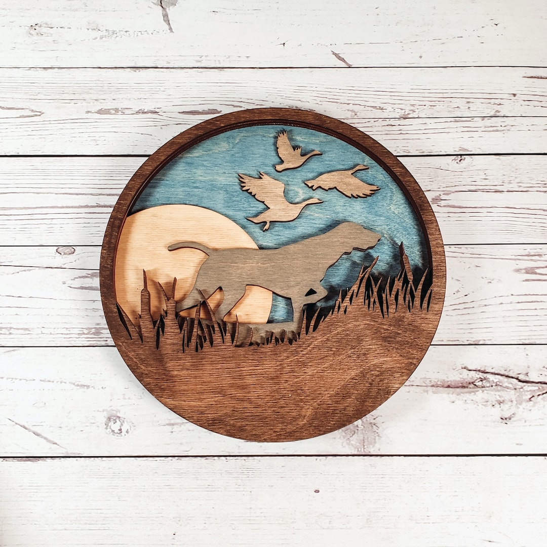 Hunting Dog Wood Wall Art Hunting Dog Hunter Gift Labrador Retriever ...