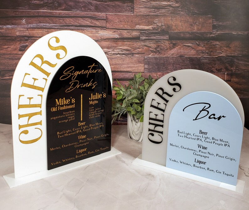 Bar Menu Wedding Bar Sign Party Bar Sign Drink Menu - Etsy