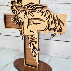 Layered Wood Jesus Cross: Christian Home Decor - Etsy