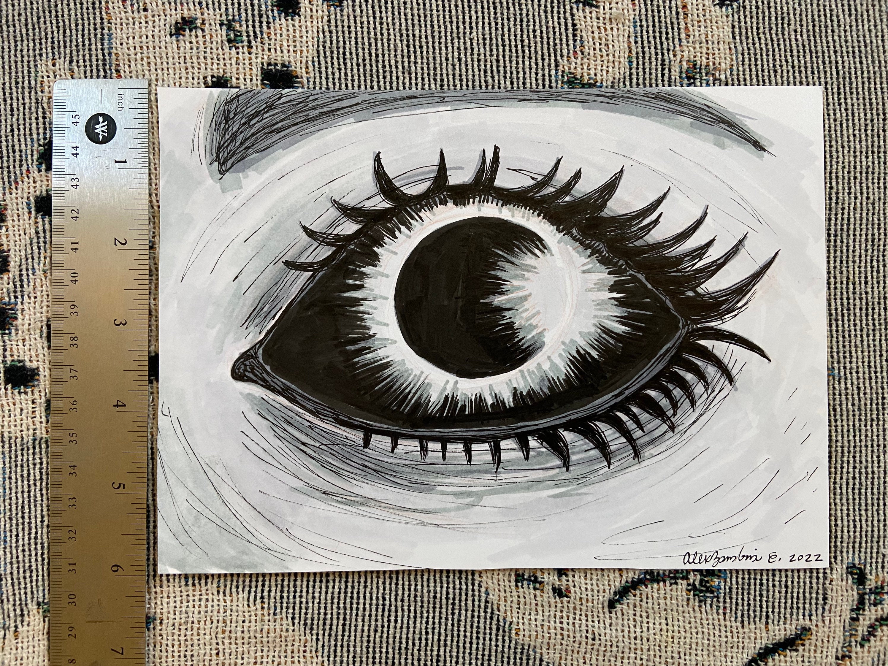 Original Eclipse Eye Artwork 8 X 6 Marker and Ink Drawing - Etsy