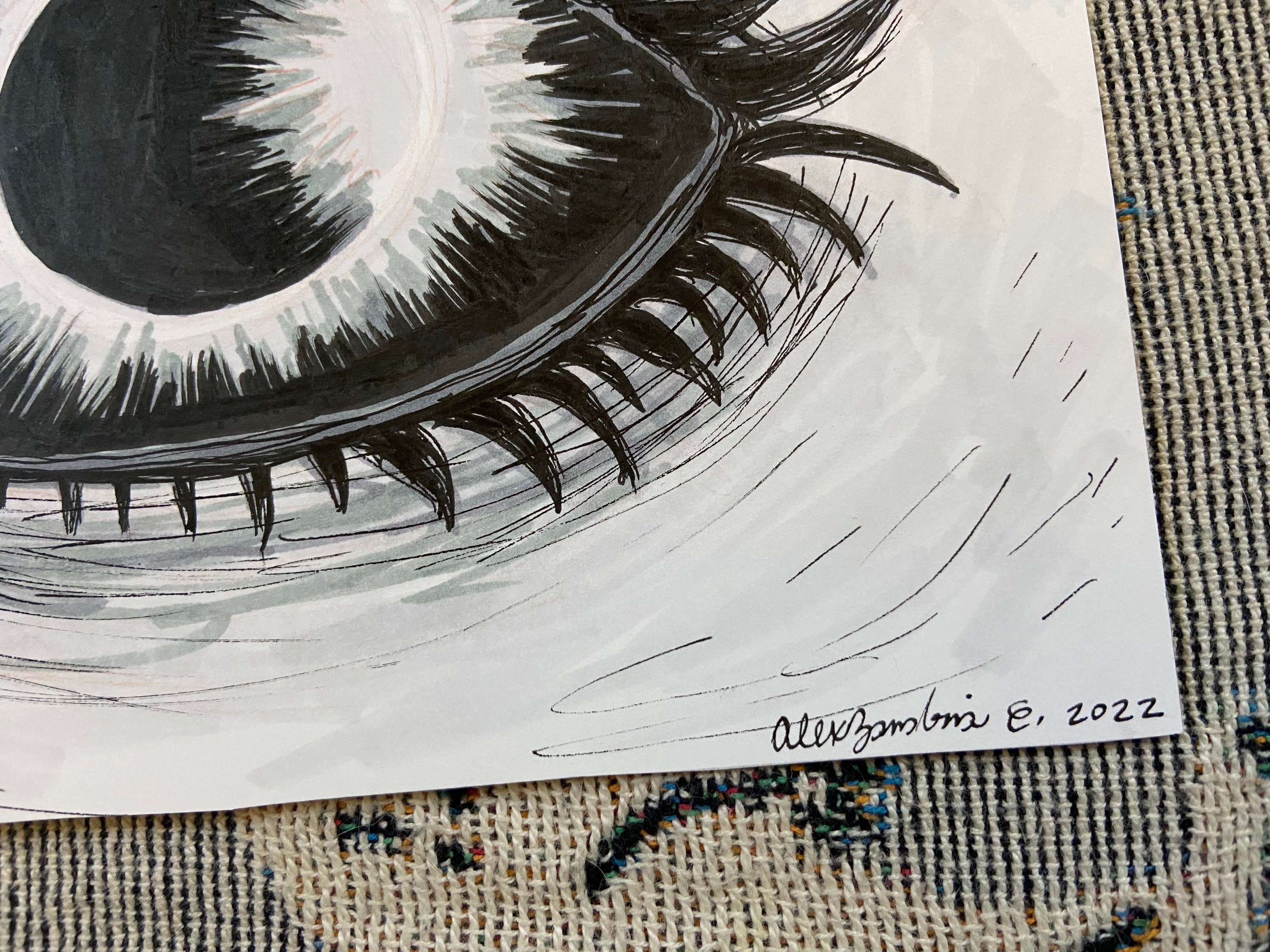 Original Eclipse Eye Artwork 8 X 6 Marker and Ink Drawing - Etsy