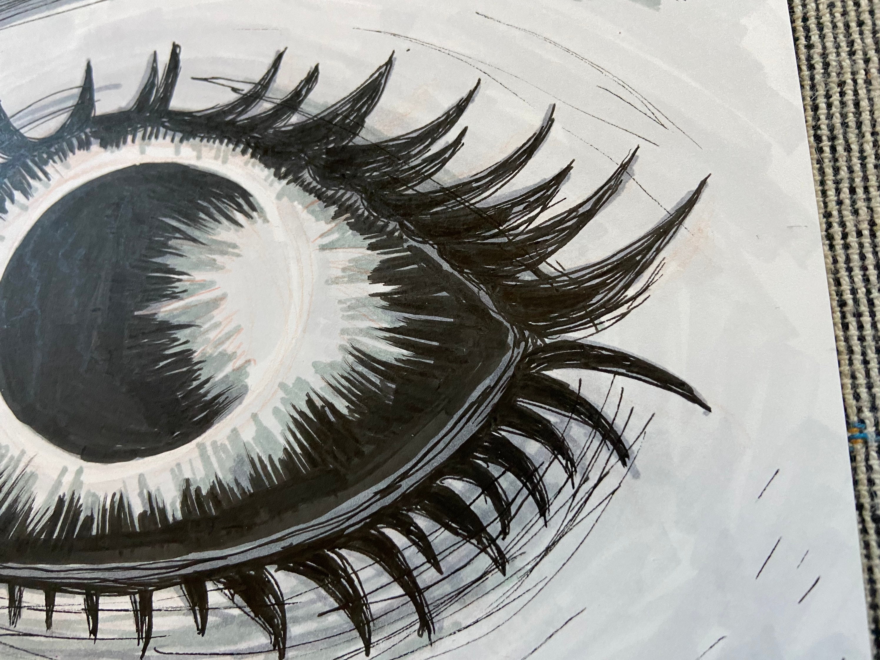 Original Eclipse Eye Artwork 8 X 6 Marker and Ink Drawing - Etsy