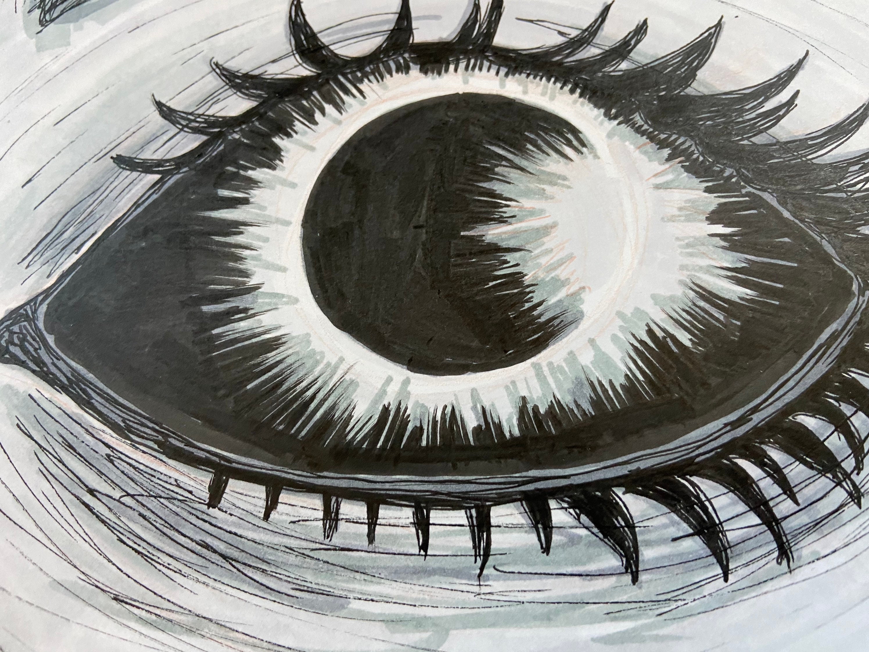 Original Eclipse Eye Artwork 8 X 6 Marker and Ink Drawing - Etsy