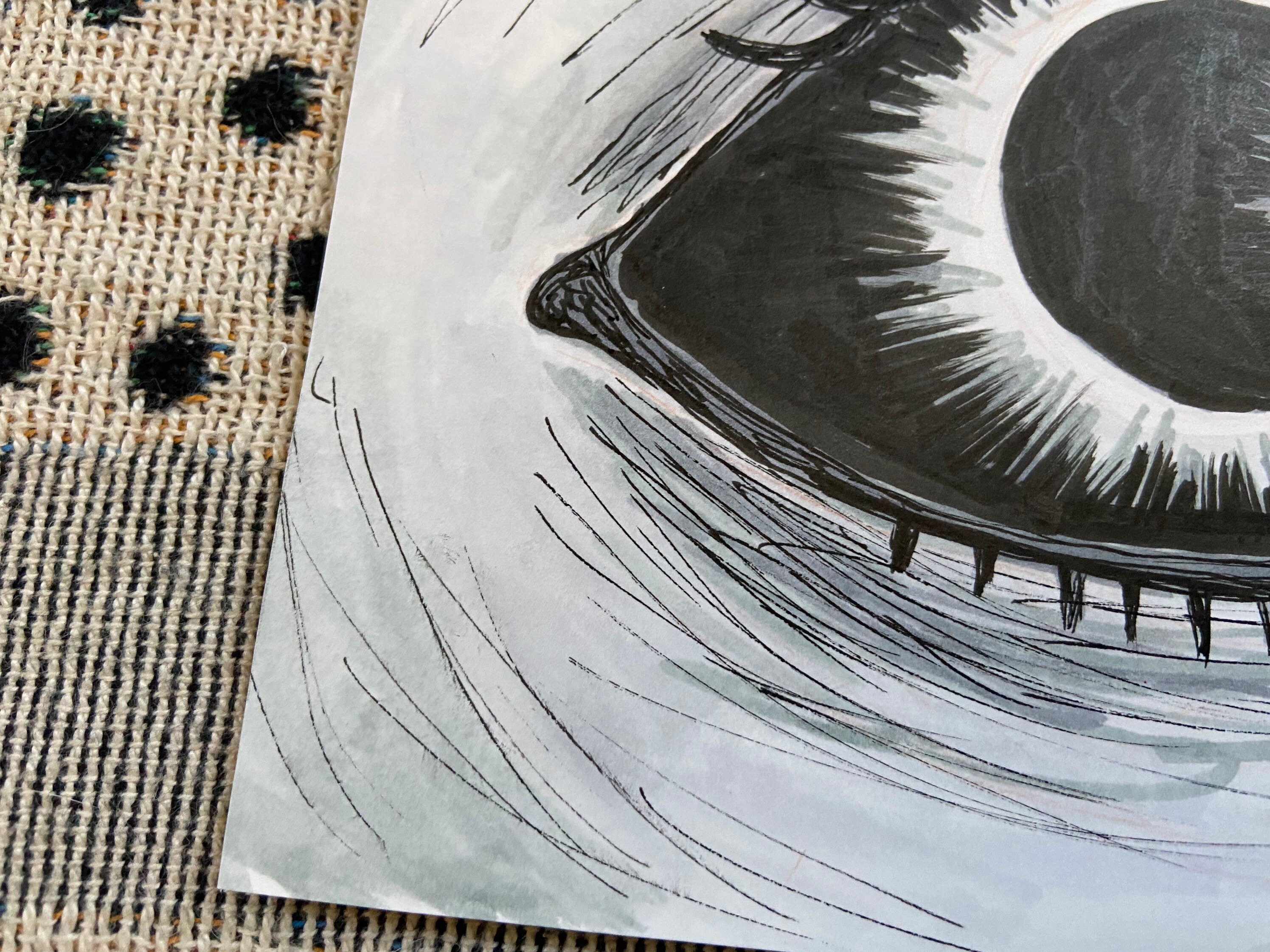 Original Eclipse Eye Artwork 8 X 6 Marker and Ink Drawing - Etsy