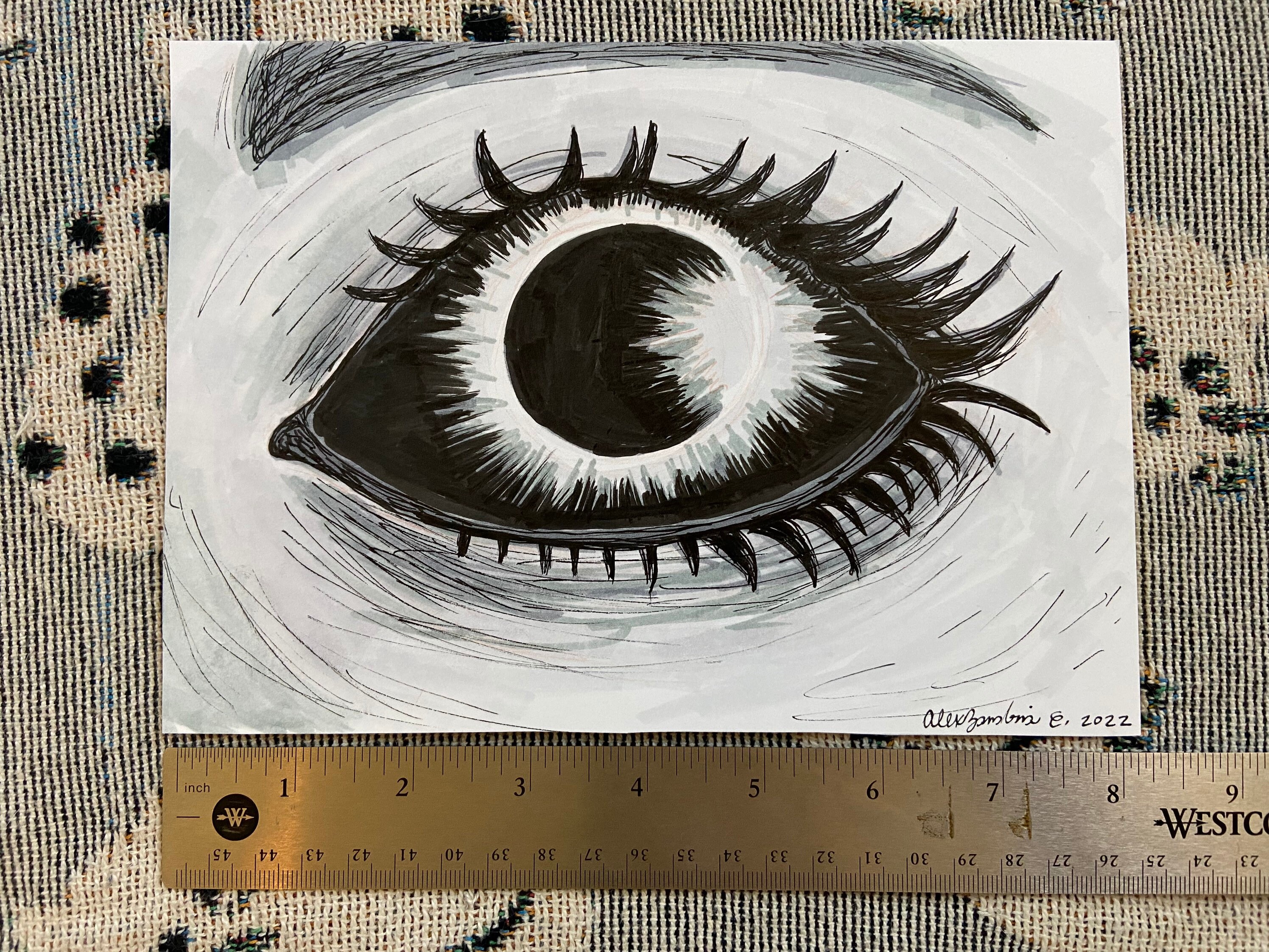 Original Eclipse Eye Artwork 8 X 6 Marker and Ink Drawing - Etsy