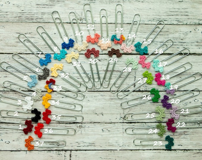 Paper Clip Bookmarks With Hand Crochet Details/teacher Gift/planner ...