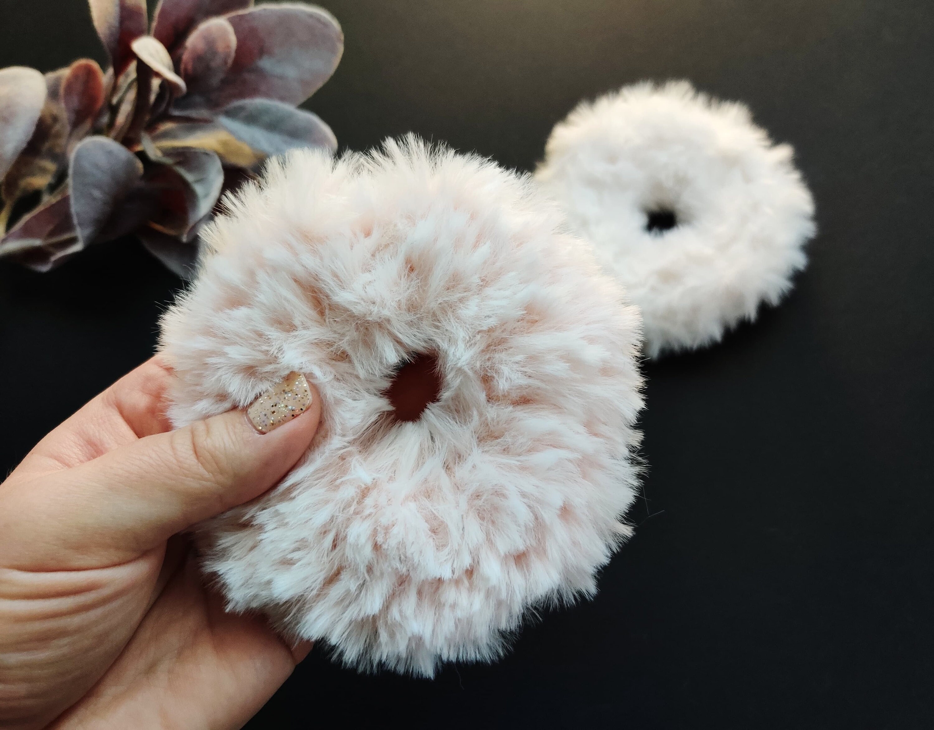 Hand Crochet Faux Fur Scrunchies//luxury Scrunchie/hair - Etsy UK