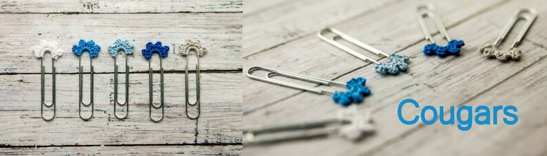 Paper Clip Bookmarks With Hand Crochet Details/teacher Gift/planner ...