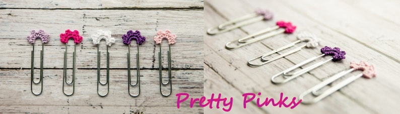 Paper Clip Bookmarks With Hand Crochet Details/teacher Gift/planner ...