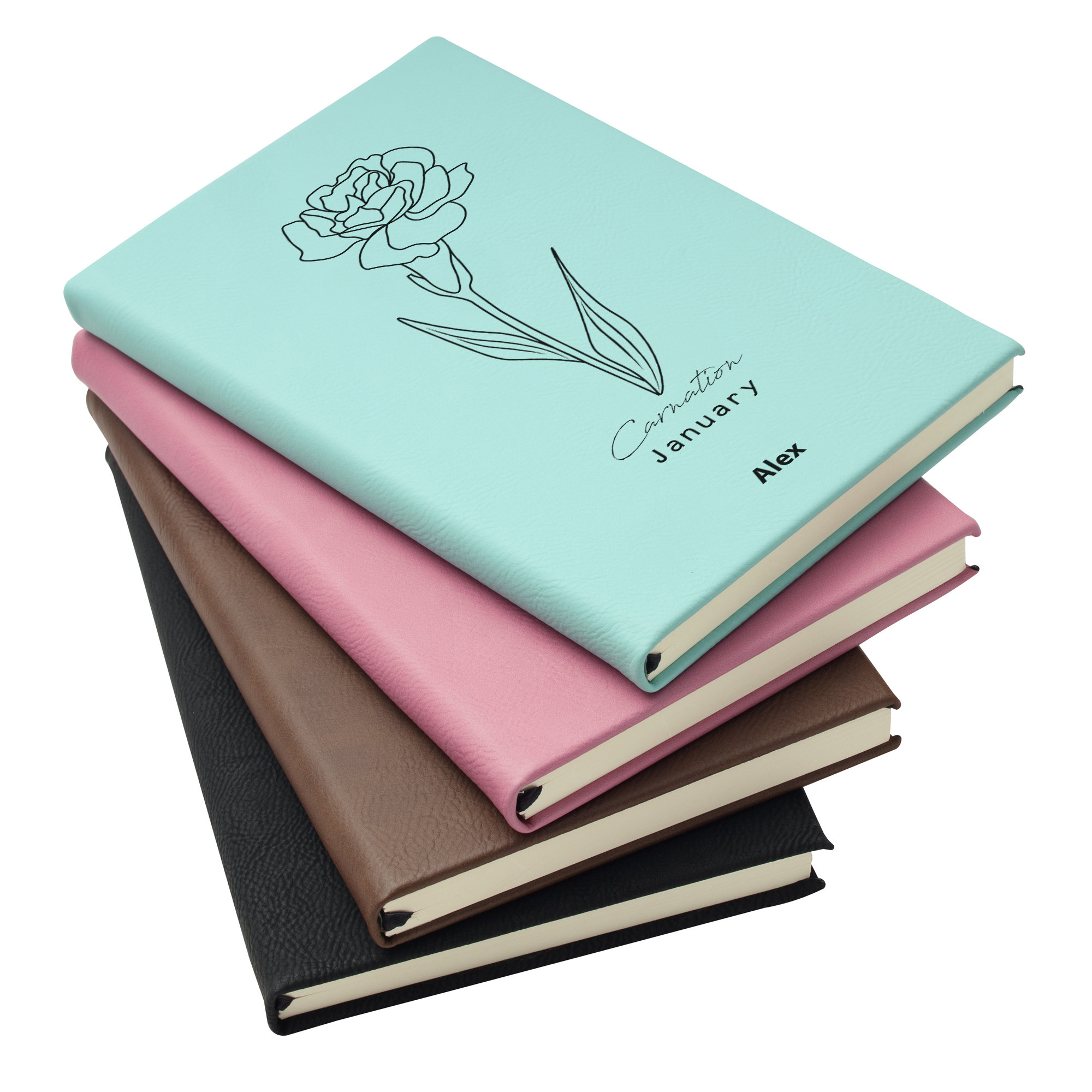 January Birth Flower Carnation Journal, Birth Month Journal ...