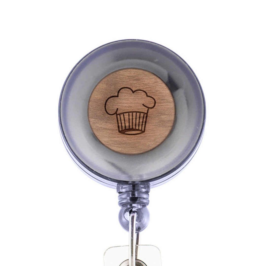 Chefs Hat Badge Holder With Retractable Reel, Badge Holder ...