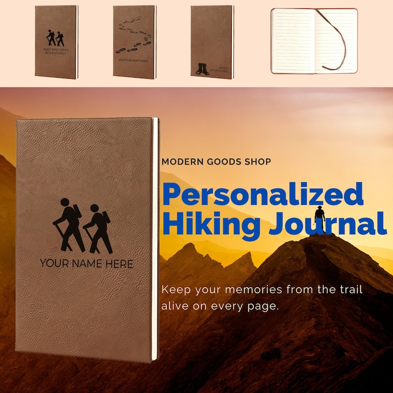 Hiking Journal and Hiking Trail Log Notebook Engraved. Perfect - Etsy