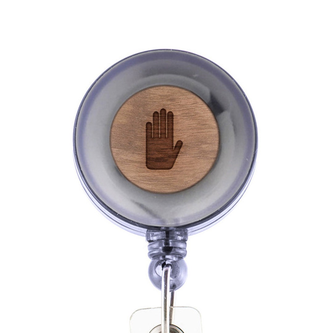 Anatomical Hand Badge Holder With Retractable Reel, Badge Holder ...