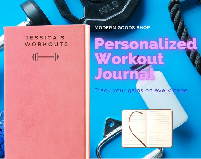 Workout Journal and Exercise Journal, Leatherette Journal. A5 Notebook ...