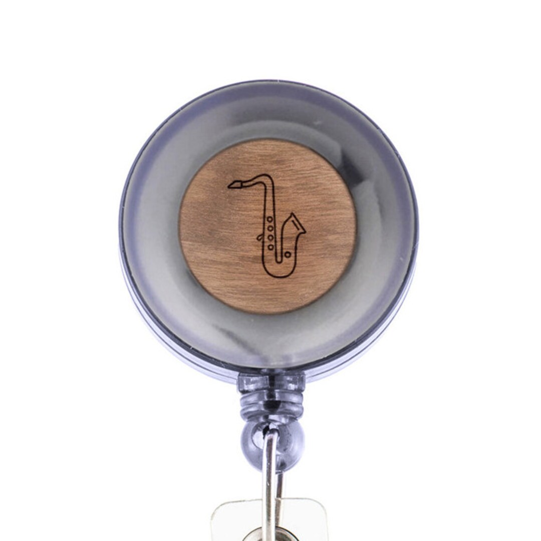 Saxophone Badge Holder With Retractable Reel, Badge Holder ...