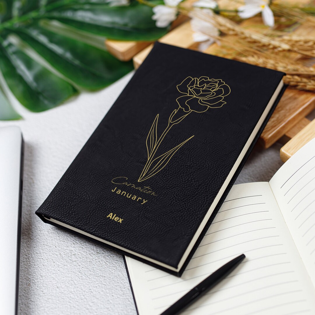January Birth Flower Carnation Journal, Birth Month Journal ...