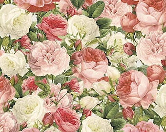 Rose Cotton Fabric | Etsy