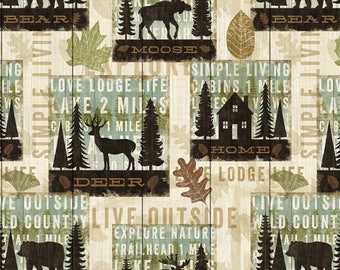 Cabin Patchwork Cotton Fabric by the Yard - Etsy
