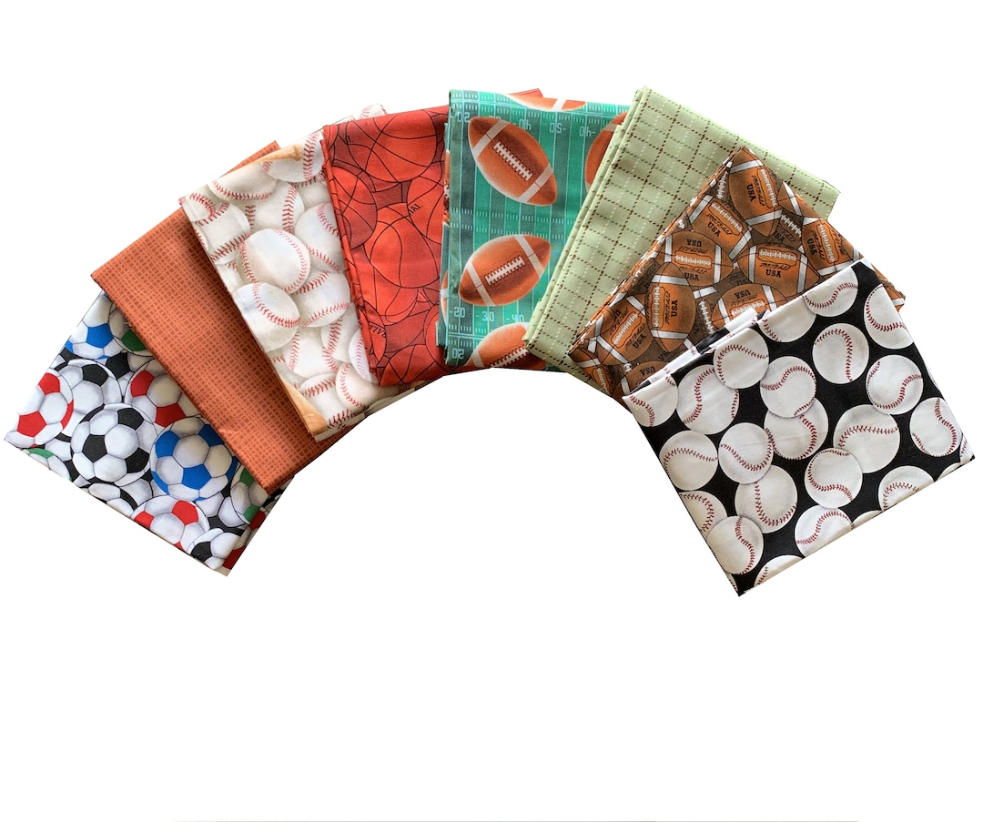 Sports 8-piece Cotton Fabric Fat Quarters Bundle - Etsy