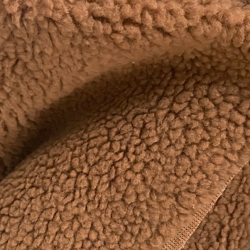 Solid Golden Brown Sherpa Fleece Fabric by the Yard - Etsy