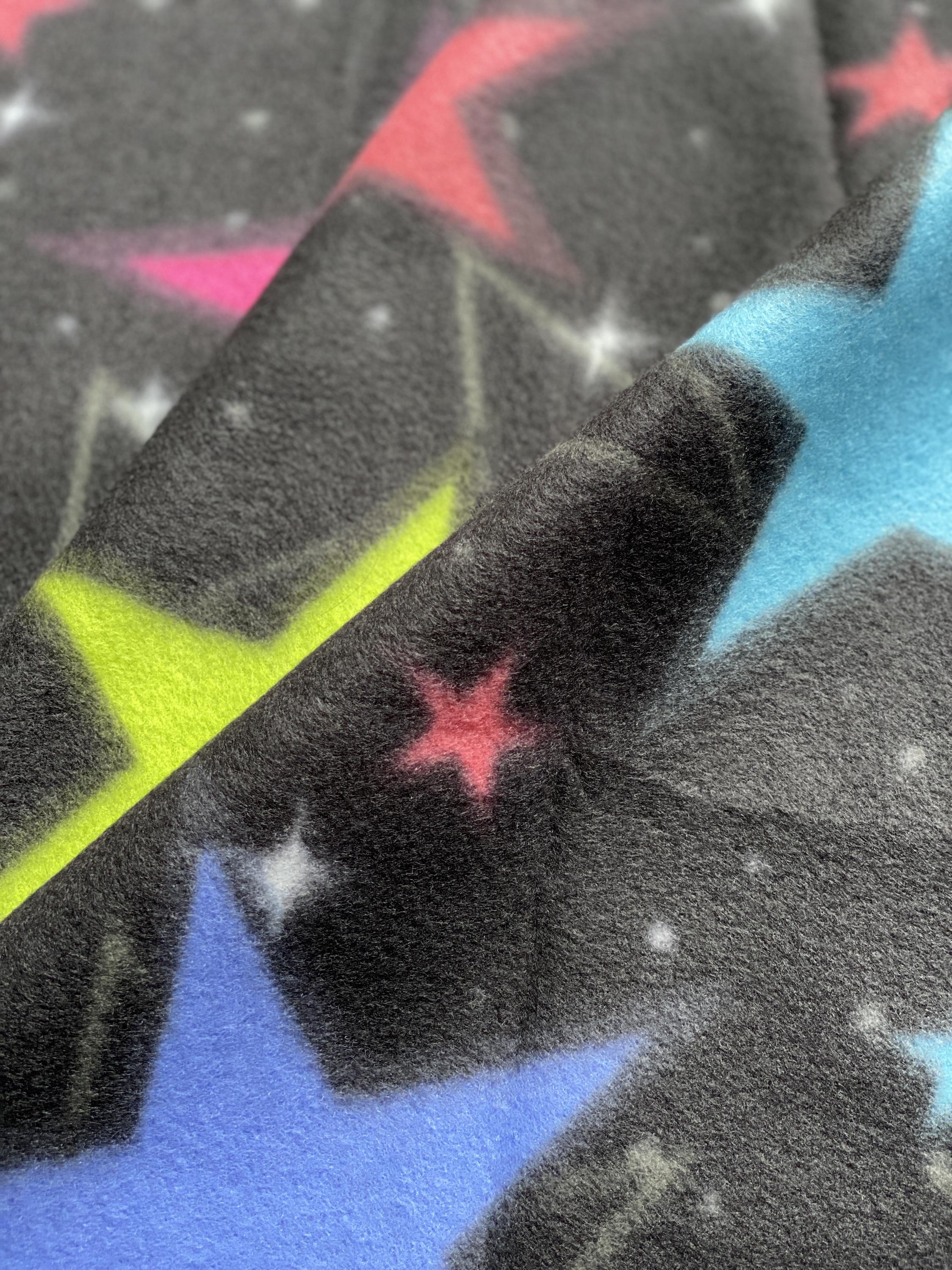 Stars Colorful Night Anti-pill Premium Fleece Fabric by the Yard - Etsy
