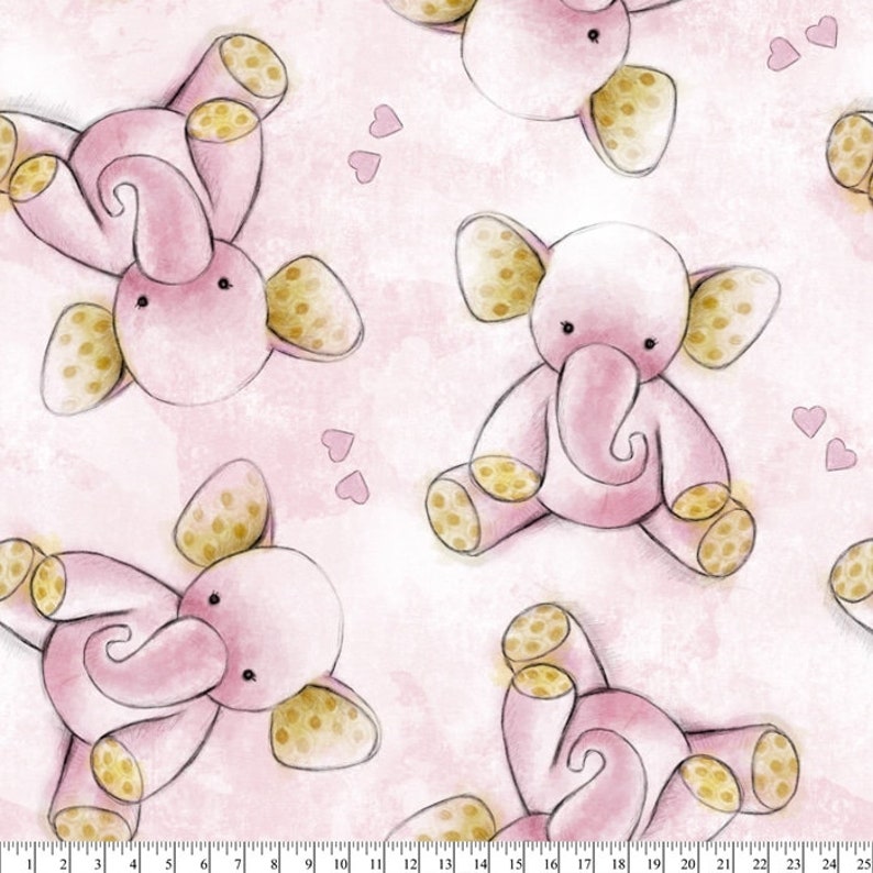Elephants Pink Anti-pill Premium Fleece Fabric by the Yard - Etsy