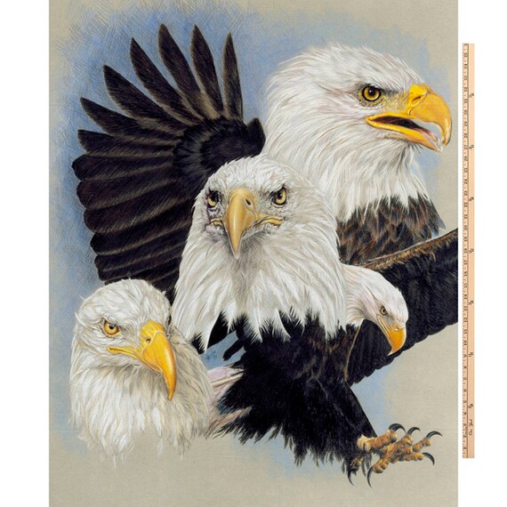 Jewelry & Beauty Several Sizes to Choose From Bald Eagle Fabric Panel ...