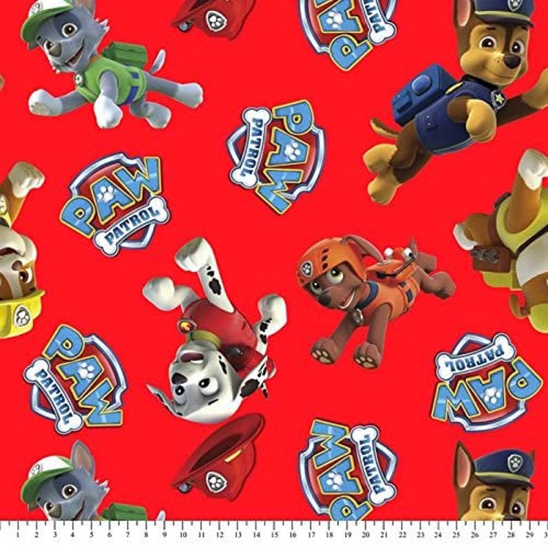 Paw Patrol Toss Cotton Fabric By The Yard Etsy Canada