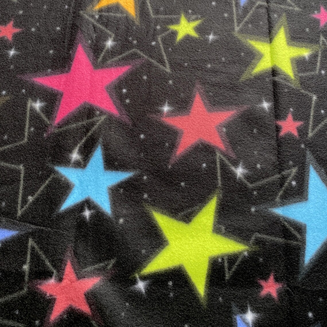 Stars Colorful Night Anti-pill Premium Fleece Fabric by the Yard - Etsy