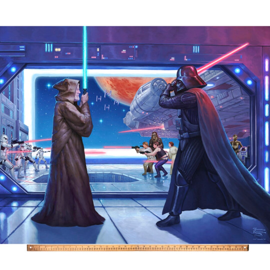 Darth Vader & Obi Wan Duel Star Wars by Thomas Kinkade Licensed by ...