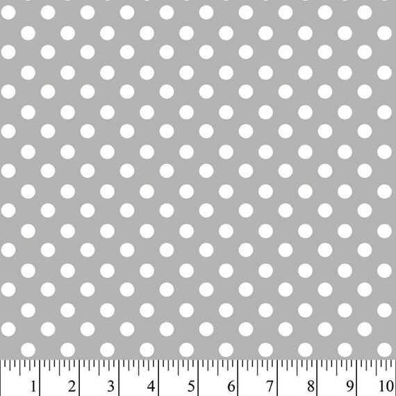 Polka Dots White on Gray Flannel Fabric by the Yard - Etsy