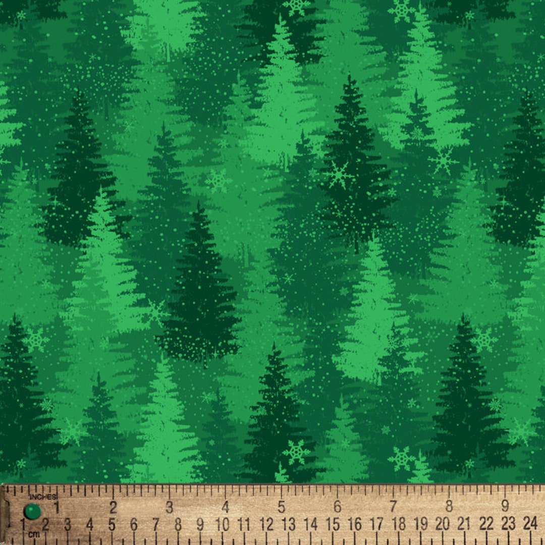 Winter Forest Trees Cotton Fabric by the Yard - Etsy