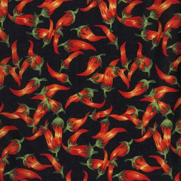 Chili Pepper Fabric - Etsy