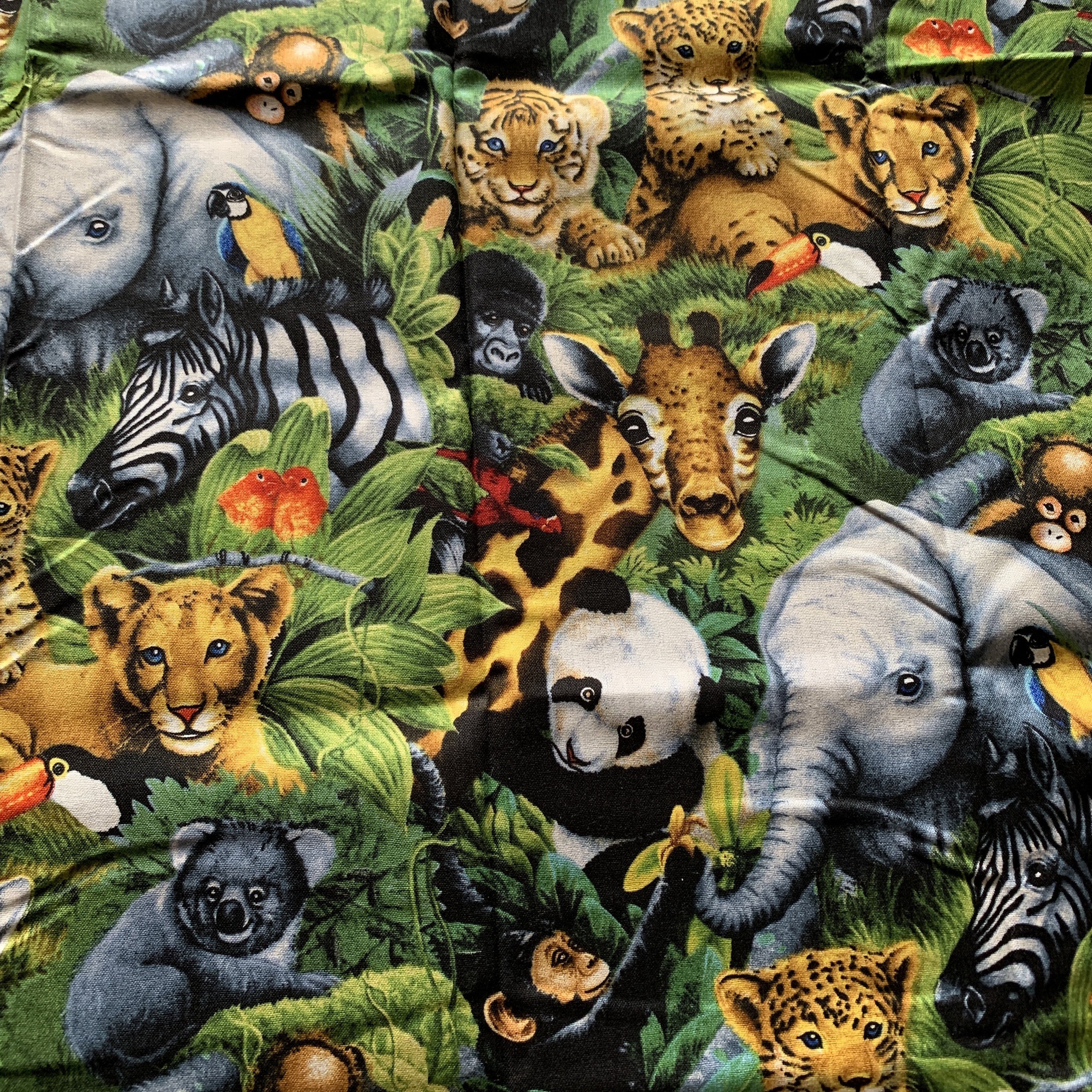 Jungle Safari Animals Cotton Fabric - Etsy